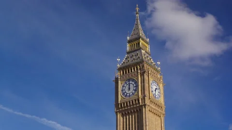 Big Ben Clock face Stuck Time after Reno... | Stock Video | Pond5
