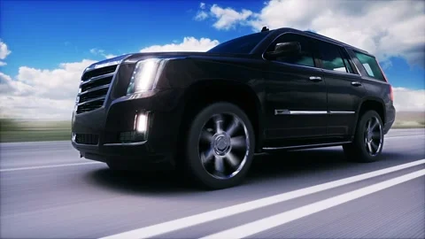 big black luxury car on highway. Very fa... | Stock Video | Pond5