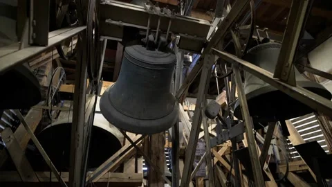 Big Bronze Bell Ringing in Church Clock ... | Stock Video | Pond5