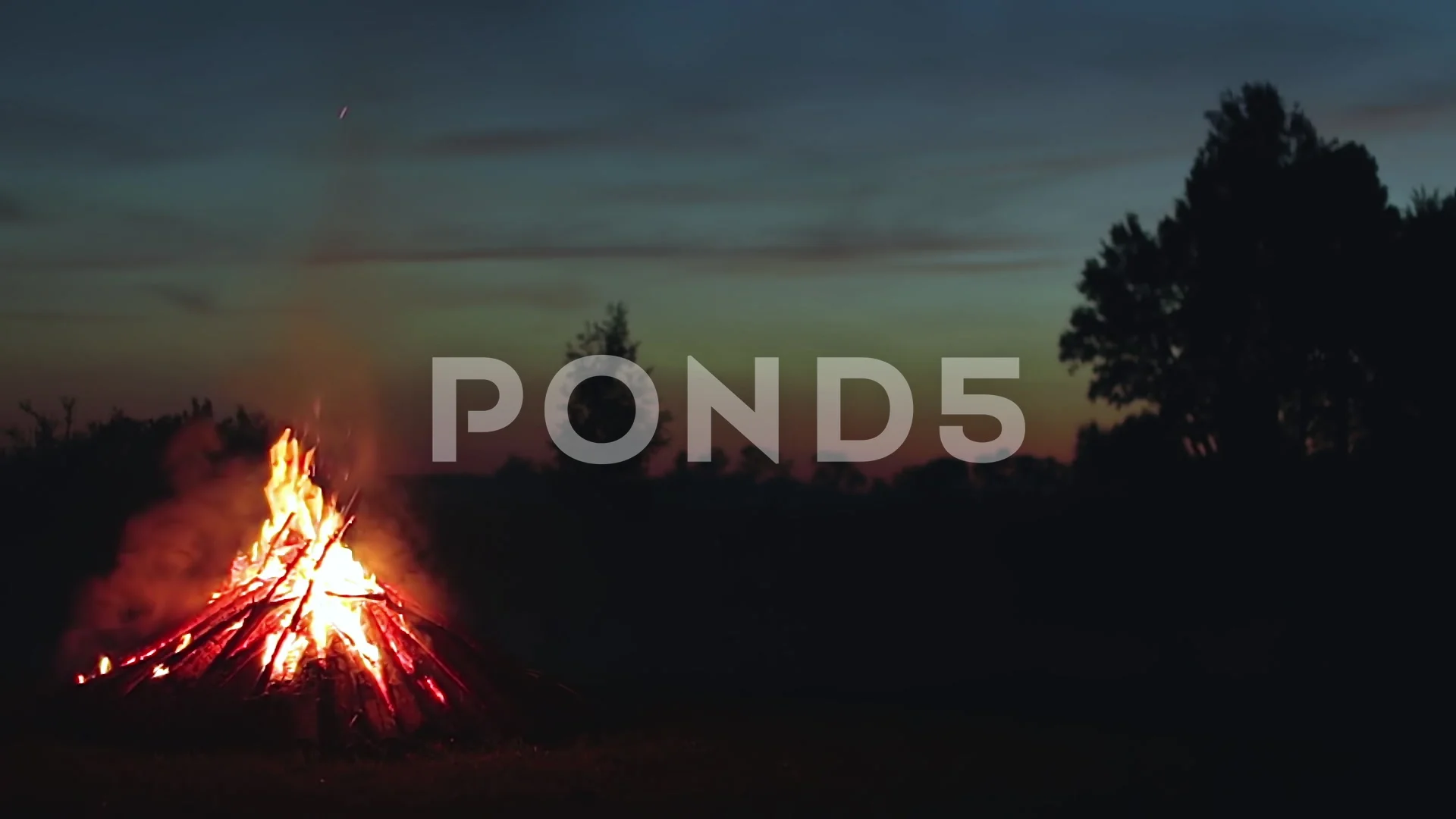 Summer Night Bonfire Wallpaper