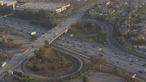 Big City Freeway Off Ramps at Sunset | Stock Video | Pond5