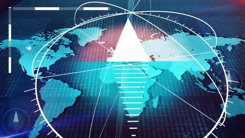 Big Compass on the Earth Map | Stock Video | Pond5