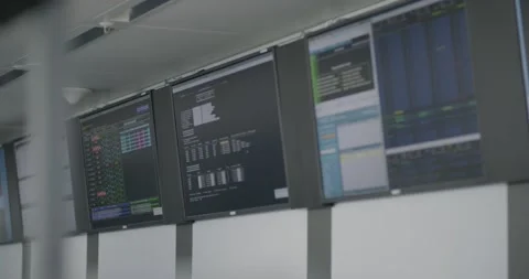 Big computer screen in modern office sho... | Stock Video | Pond5