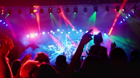 Big crowd at concert cheering clapping h... | Stock Video | Pond5