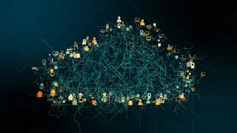 Big data binary visualization cloud comp... | Stock Video | Pond5