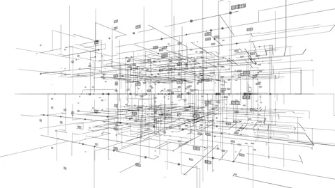 Big data visualization. HUD grid corners... | Stock Video | Pond5