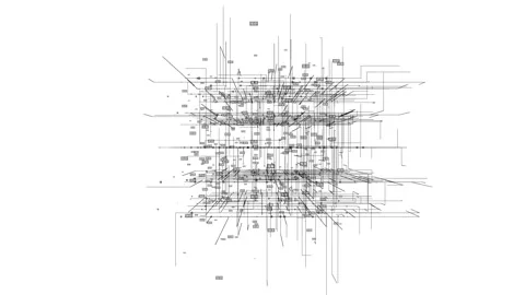 Big data visualization. HUD grid corners... | Stock Video | Pond5