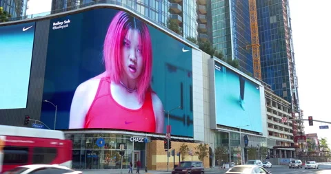Big digital visual advertising billboard... | Stock Video | Pond5