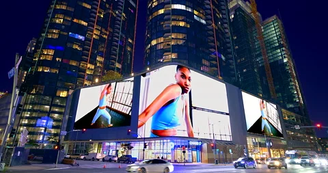 Big digital visual advertising billboard... | Stock Video | Pond5