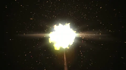 Big explosion with flash and sparks on b... | Stock Video | Pond5