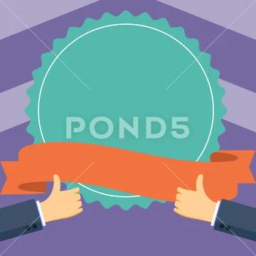 Big finger raised up pointing to whiteboard with important information ...