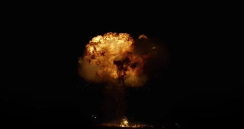 Big fire explosion giant from the bottom... | Stock Video | Pond5