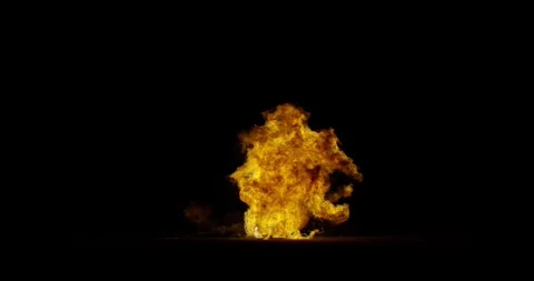 Big fire explosion ground sparks -60fps-... | Stock Video | Pond5