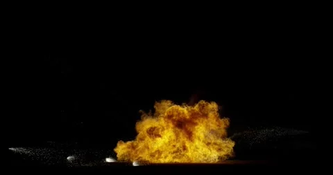 Big fire explosion ground sparks from th... | Stock Video | Pond5
