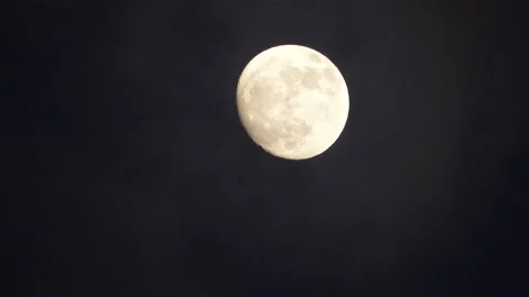 Big full moon behind moving clouds time ... | Stock Video | Pond5