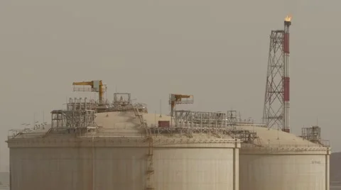 Big Gaz And Fuel Storage Tanks | Stock Video | Pond5