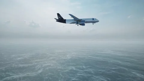 Big jet plane on blue cloudy sky backgro... | Stock Video | Pond5