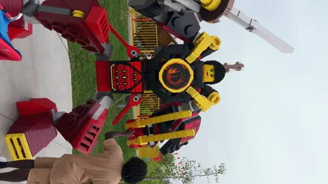 Big LEGO robot figure, transformer with ... | Stock Video | Pond5