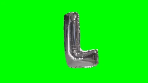 Big Letter L from alphabet helium silver... | Stock Video | Pond5