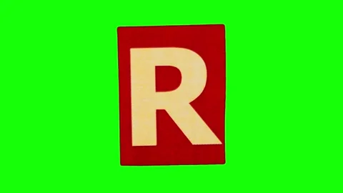 The big letter R on red rectangle stop m... | Stock Video | Pond5