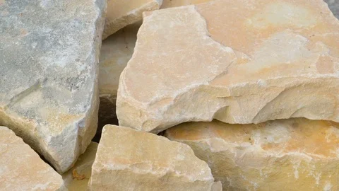 Big limestone rocks in different sizes o... | Stock Video | Pond5