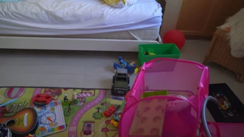 Big mess in children's room full of scat... | Stock Video | Pond5