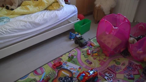 Big mess in children's room full of scat... | Stock Video | Pond5