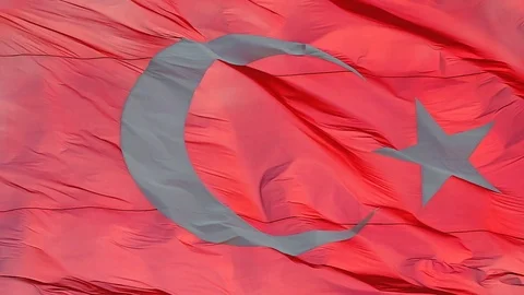 Big national turkish flag waving on wind... | Stock Video | Pond5