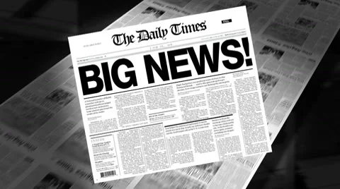 big news! - newspaper headline (intro + ... | Stock Video | Pond5