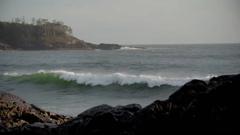 Big ocean waves crashing in the Pacific ... | Stock Video | Pond5
