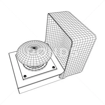 Big panic launch push button. Wireframe low poly mesh ~ Clip Art #153151935