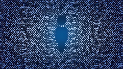 Big person icon on social network backgr... | Stock Video | Pond5