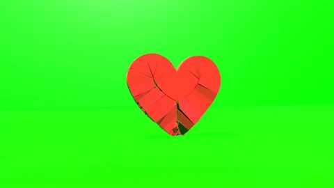 Big Red Heart Animation Shattering Again... | Stock Video | Pond5