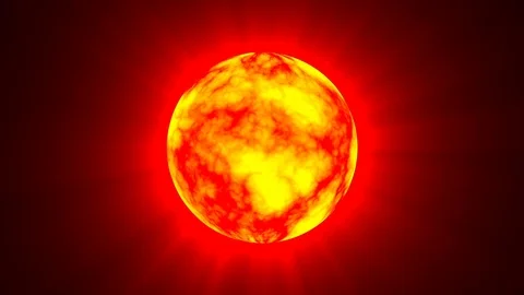 Big Red Hot Sun Rays Fractal Sphere Moti... | Stock Video | Pond5