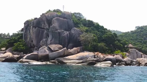 Big rock mountain with clear sky and blu... | Stock Video | Pond5