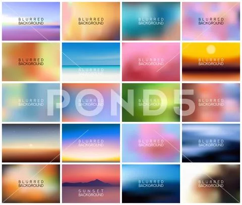 BIG set of 20 horizontal wide blurred nature backgrounds: Graphic #86325909