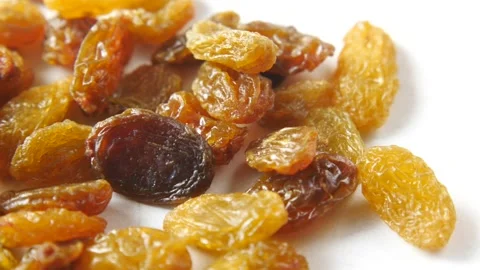 big size raisin on white background | Stock Video | Pond5