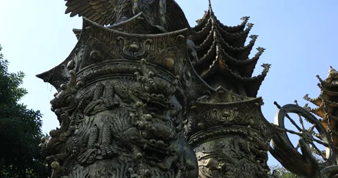 A big statue Phoenix at Suoi Tien park i... | Stock Video | Pond5