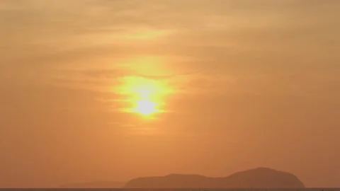 The big sun in red sun rising at the edg... | Stock Video | Pond5