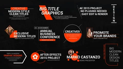Big Title Designs ~ After Effects Project #195374060 | Pond5