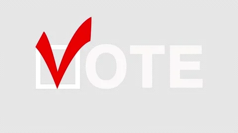Big white vote sign with red check mark ... | Stock Video | Pond5