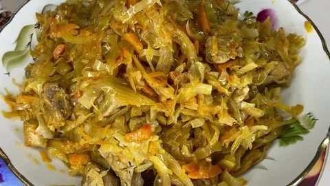 This is Bigus. A dish of two types of ca... | Stock Video | Pond5