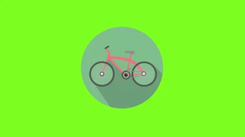 Bike icon green screen Animated 3D Bike ... | Stock Video | Pond5