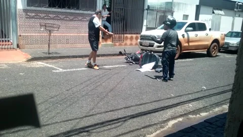 Biker Ends Road Rage with Hammer and Kic... | Stock Video | Pond5