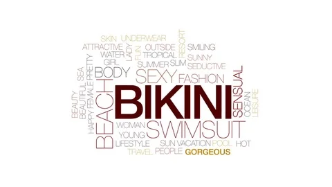 Bikini animated word cloud, text design ... | Stock Video | Pond5