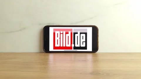 Bild logo displayed on mobile phone | Stock Video | Pond5