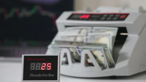 Bill counter screen with red numbers gro... | Stock Video | Pond5