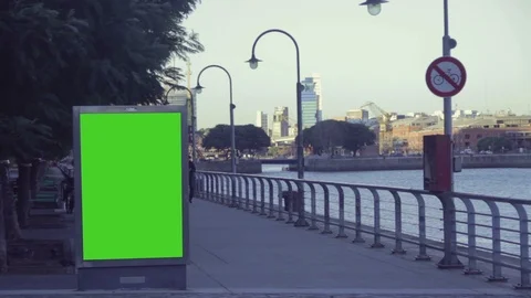 Billboard Ad Mockup with Green Screen in... | Stock Video | Pond5