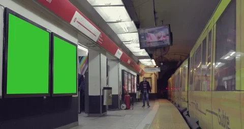 Billboard Ad Mockup with Green Screen in... | Stock Video | Pond5