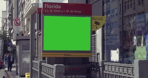 Billboard Ad Mockup with Green Screen in... | Stock Video | Pond5